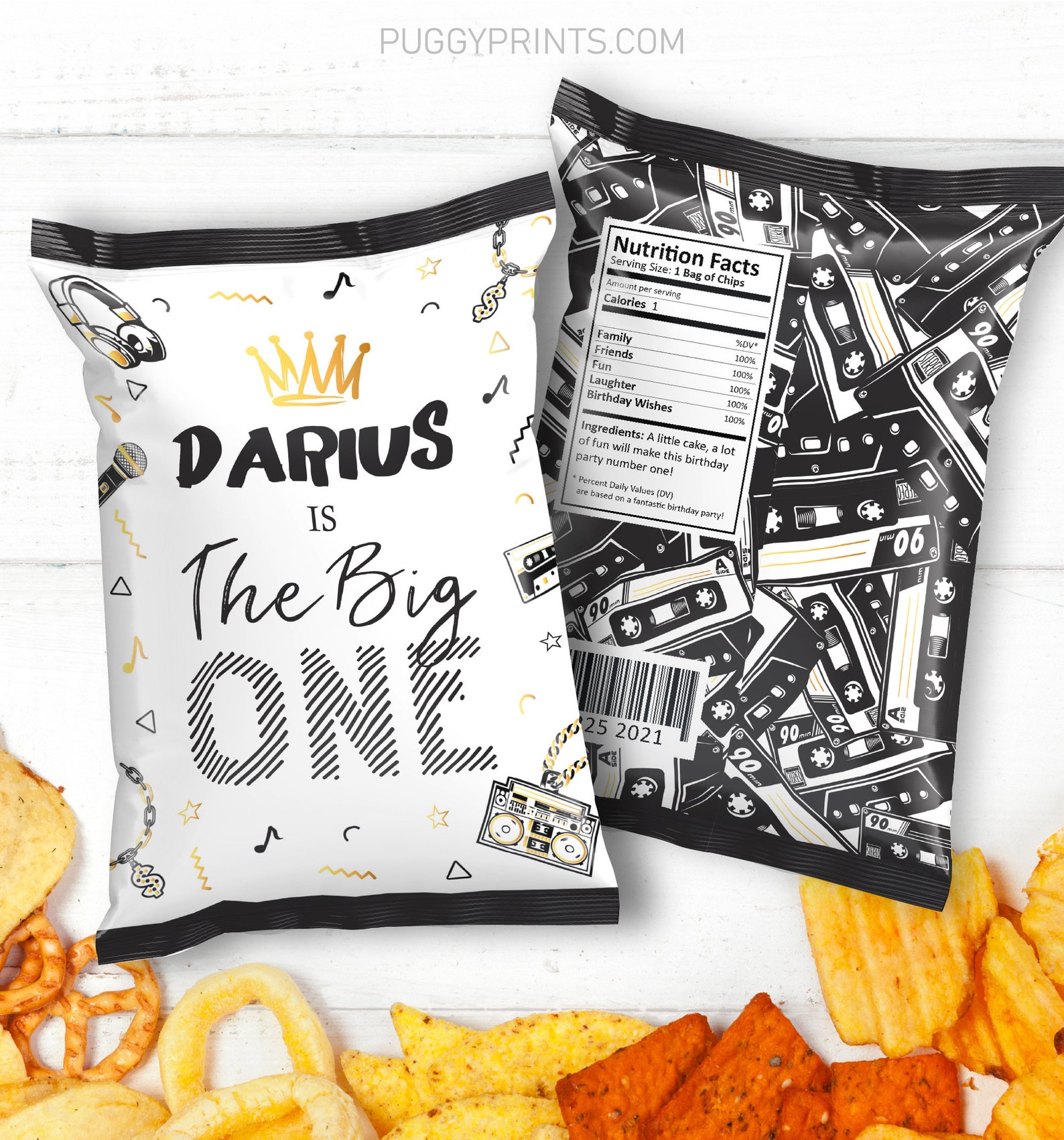 Editable Notorious One Chip Bags Printable the Big One - Etsy