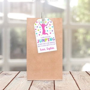 Jump Favor Tags, Jump Birthday Party Favors, Girl Jump Party, Jumping ...