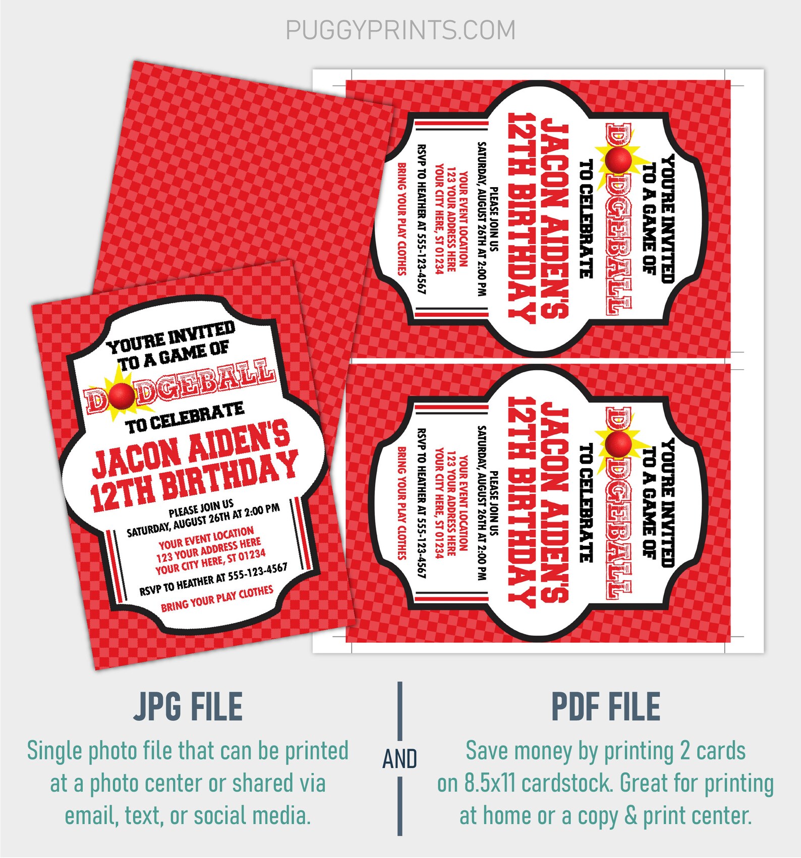 Dodgeball Birthday Invitation Editable Dodgeball Invitation - Etsy