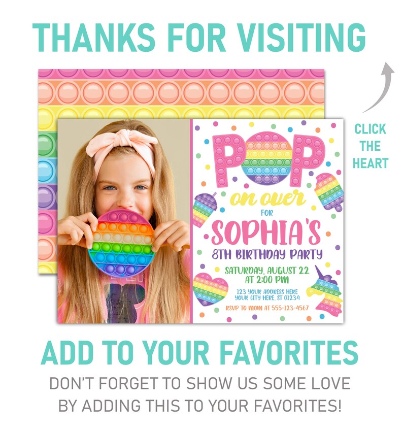 Pop It Birthday Invitation Editable Pop It Invitation - Etsy
