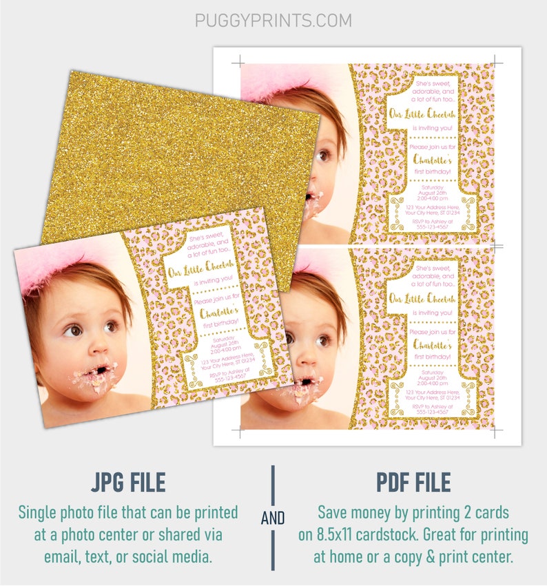 Cheetah Birthday Invitation Editable Cheetah Invitation - Etsy