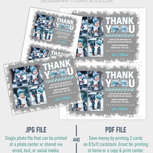 Editable Winter Two Cool Thank You Card Template Printable Too Cool ...