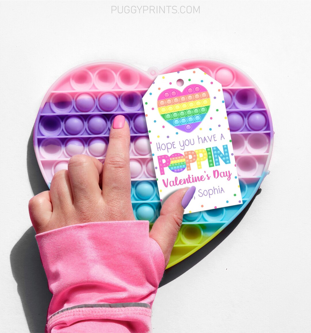 Valentine's Day Pop It Gift Tag, Editable Poppin Valentine's Day Favor ...
