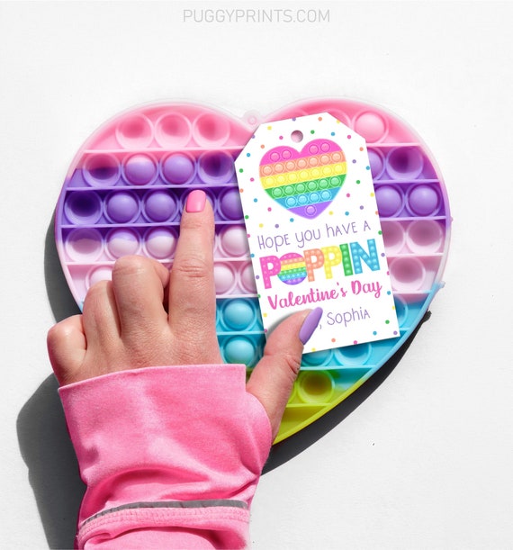 Valentine's Day Pop It Gift Tag, Editable Poppin Valentine's Day Favor ...