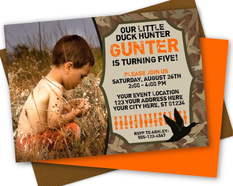 Duck Hunting Birthday Invitation Hunting Party Invitation | Etsy