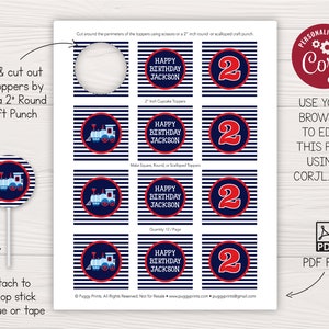 Train Birthday Party Decorations Bundle | Editable Template Online ...