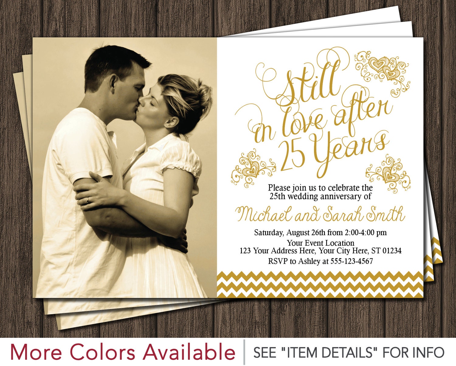 25th Anniversary Invitation 25th Wedding Anniversary Invites Etsy