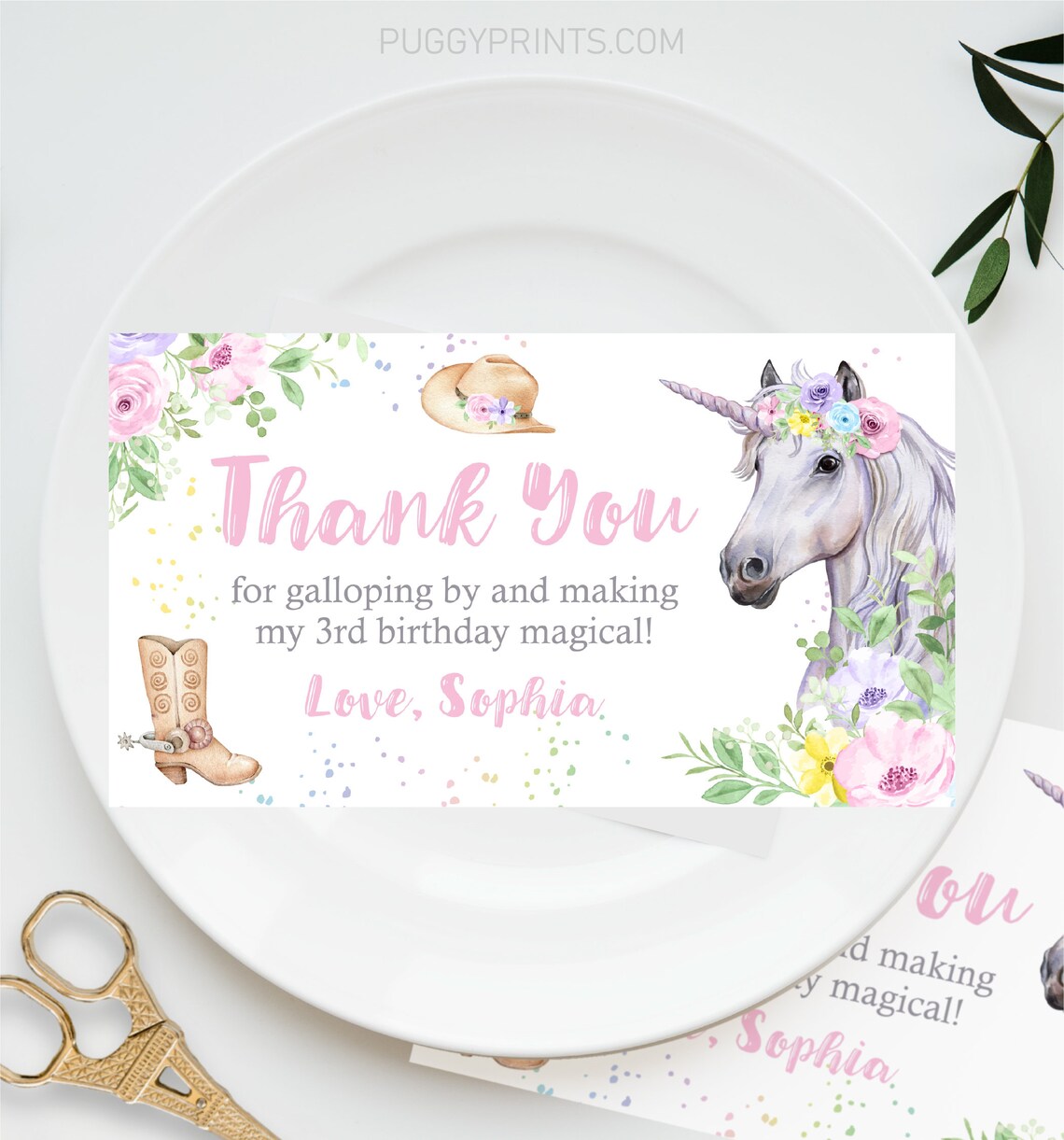 Editable Unicorn Horse Birthday Favor Box Label Printable - Etsy