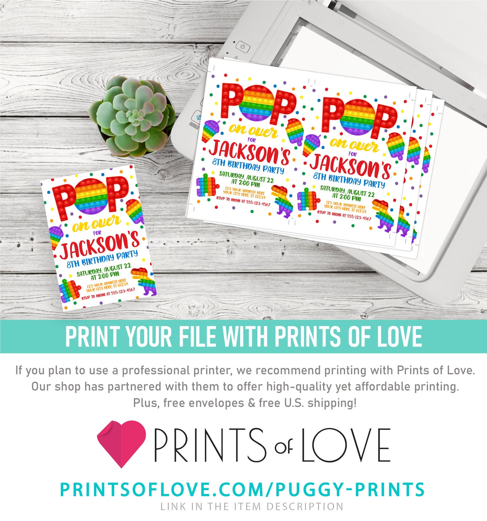Pop It Birthday Invitation Editable Pop It Invitation - Etsy