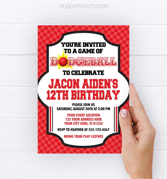 Dodgeball Birthday Invitation Editable Dodgeball Invitation | Etsy