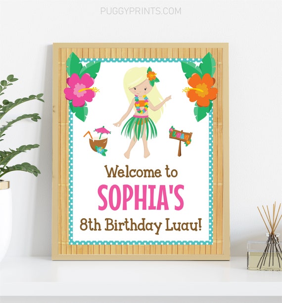 Luau Birthday Party Sign, Luau Party Decorations, Luau Welcome Sign ...