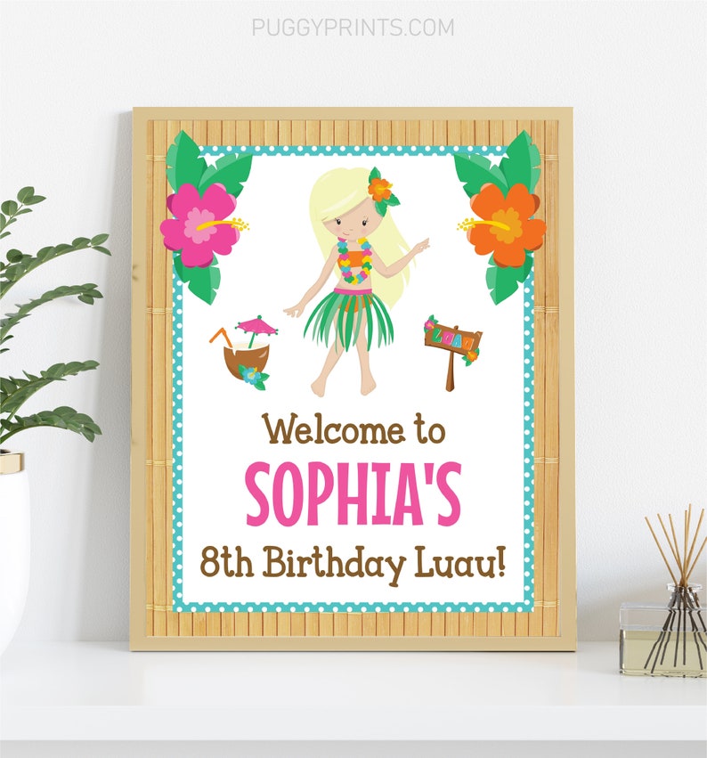 Luau Birthday Party Sign Luau Party Decorations Luau Welcome - Etsy