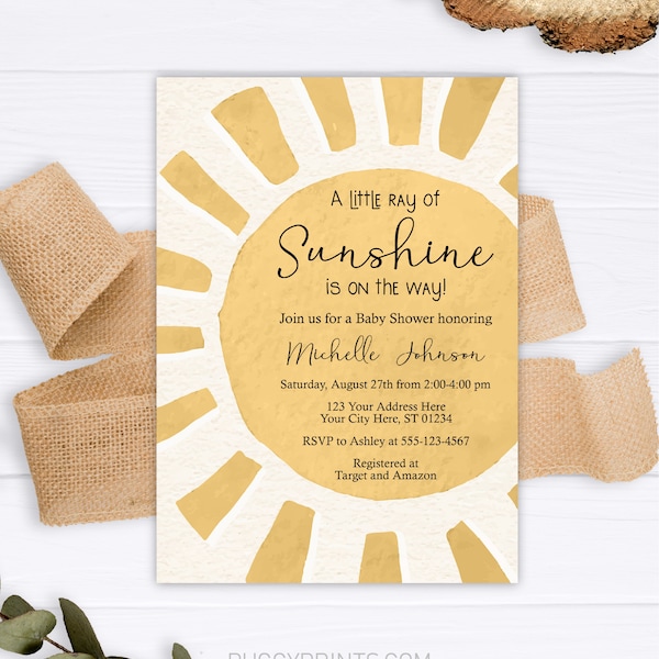 Sunshine Invitation - Etsy