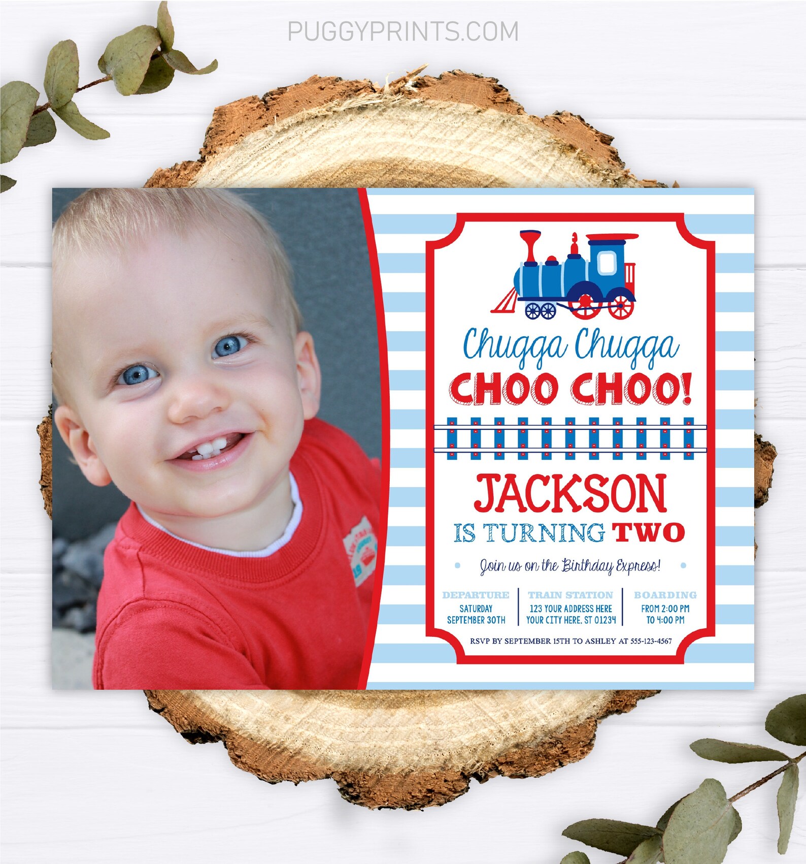Train Birthday Invitation Editable Train Invitation Template - Etsy