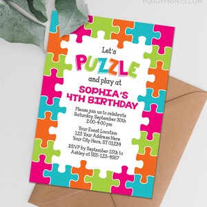 Puzzle Birthday Invitation, Editable Puzzle Invitation, Puzzle Party ...