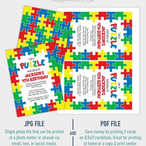 Puzzle Birthday Invitation Editable Puzzle Invitation Puzzle - Etsy