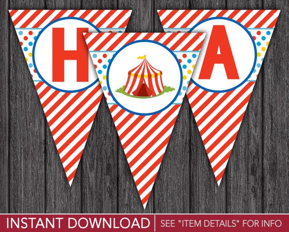 Circus Birthday Banner | Carnival Birthday Party Decorations | Circus ...