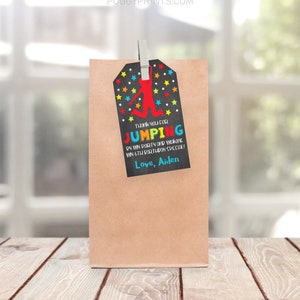 Jump Favor Tags, Jump Birthday Party Favors, Kids Jump Party, Jumping ...