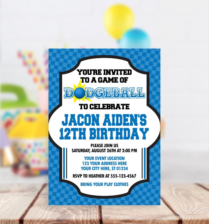 Dodgeball Birthday Invitation Editable Dodgeball Invitation - Etsy