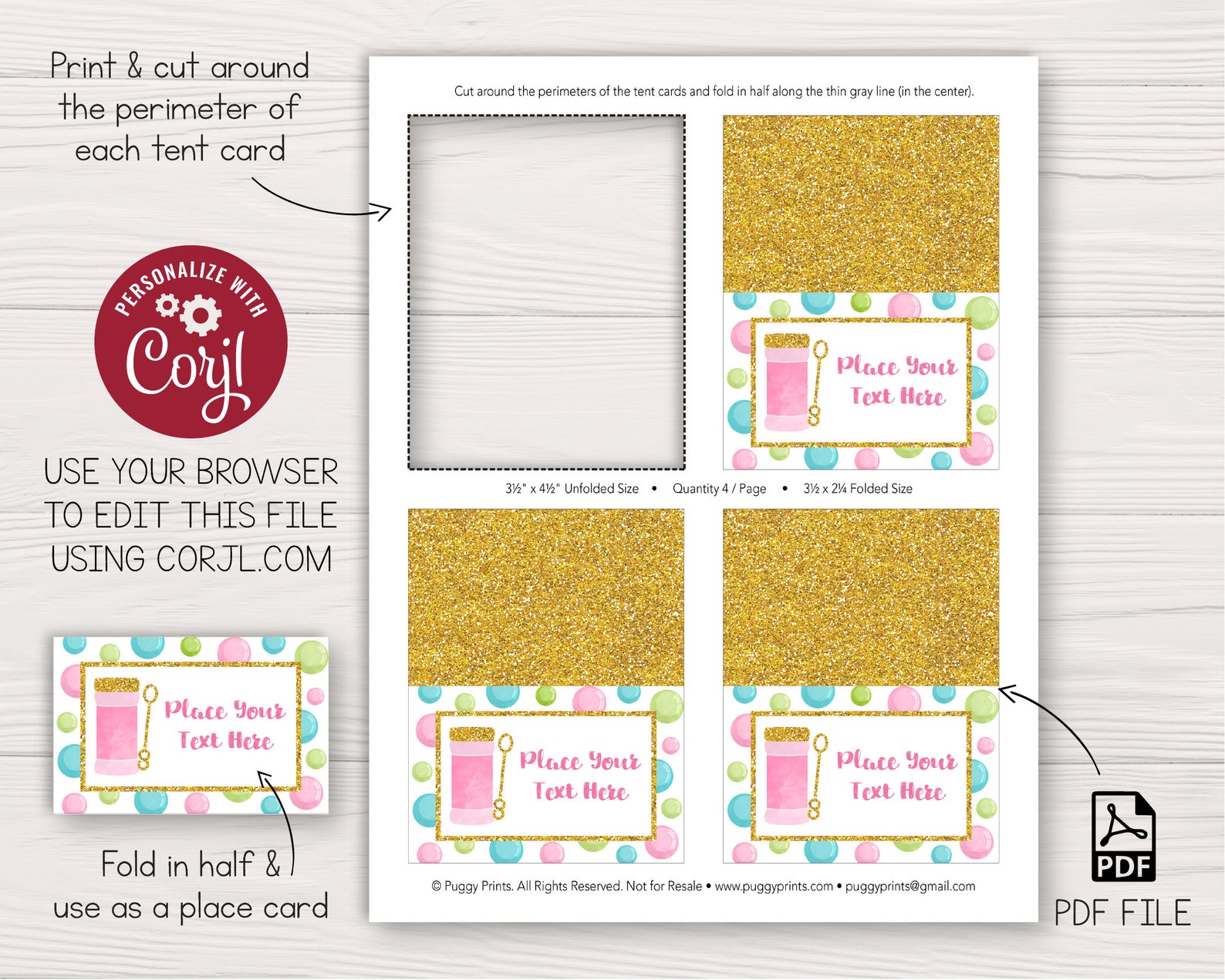 Bubble Birthday Party Decorations Bundle Editable Template - Etsy