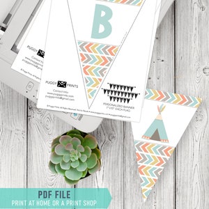 Tribal Baby Shower Banner Printable Boho Baby Shower Banner - Etsy