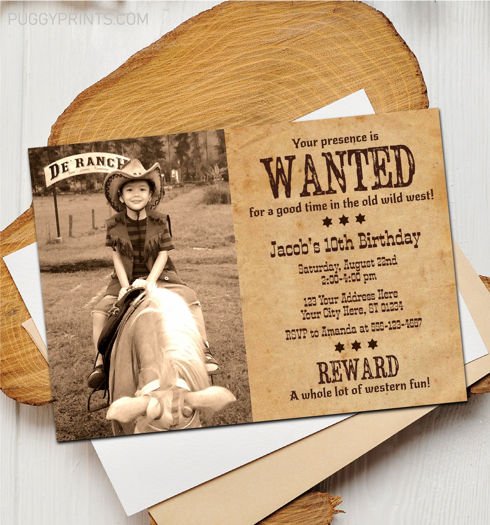 Wanted Poster Invitation Wanted Birthday Invitation Western | Etsy