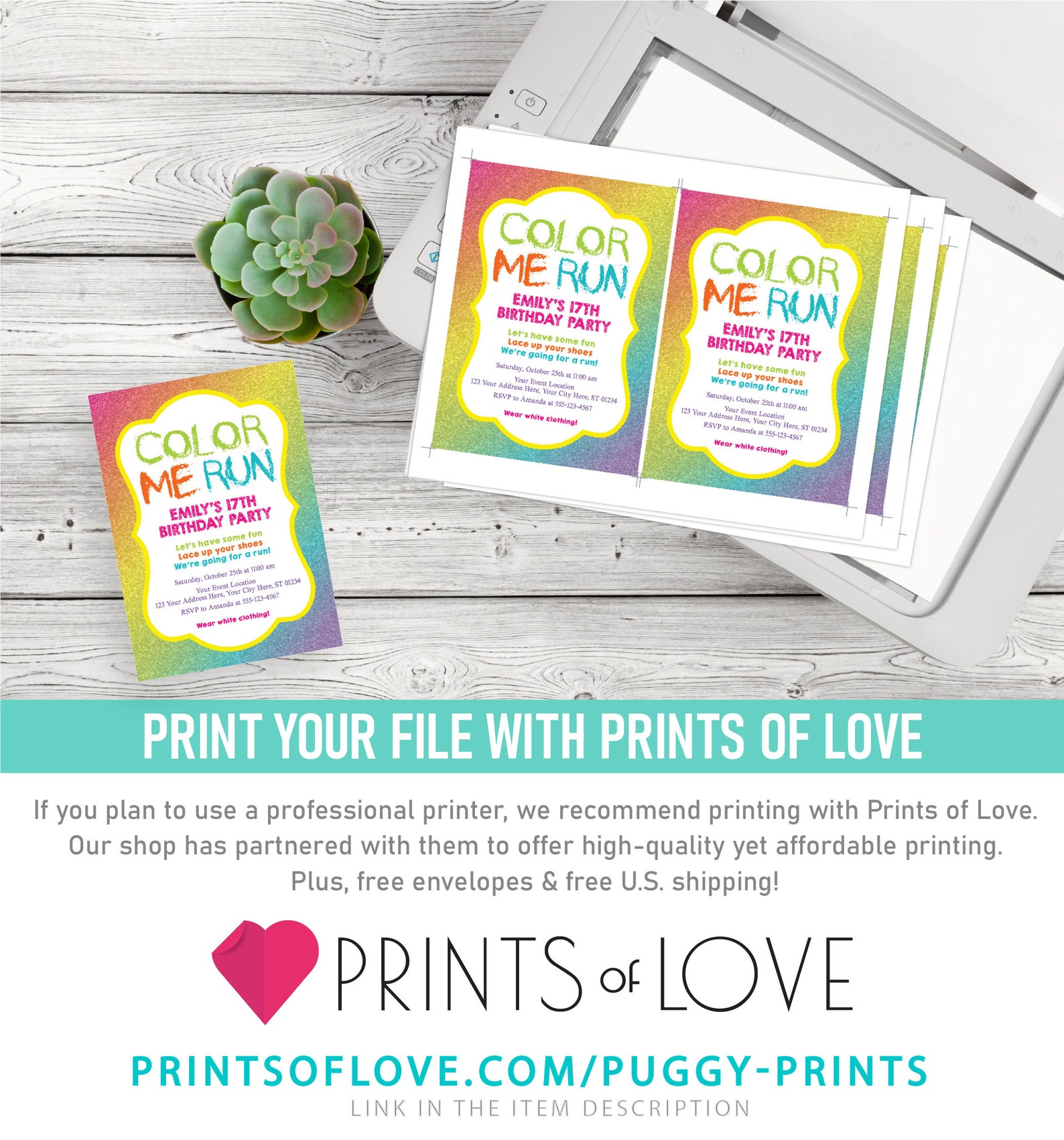 Color Run Invitation Editable Color Run Birthday Party - Etsy