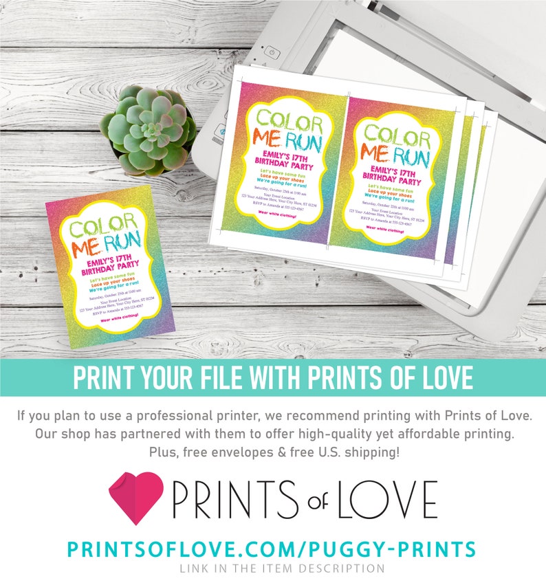 Color Run Invitation Editable Color Run Birthday Party | Etsy