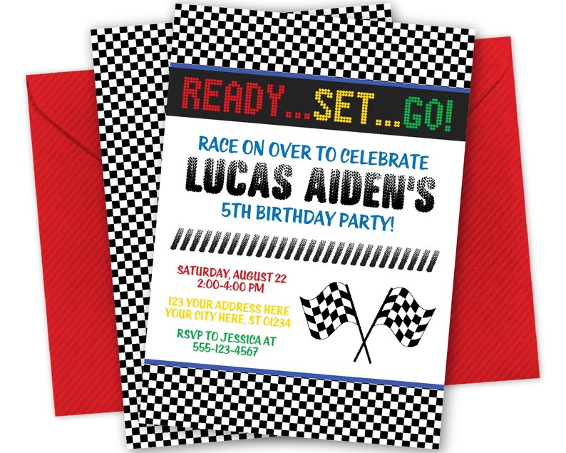 Racing Birthday Invitation Racing Invitation Race Car | Etsy