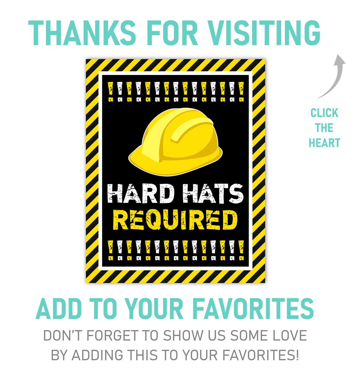 Hard Hats Required Sign Printable Construction Birthday Party - Etsy