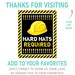 Hard Hats Required Sign Printable Construction Birthday Party - Etsy