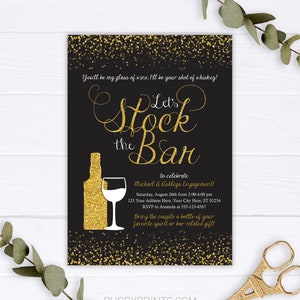 Stock the Bar Invitation, Editable Stock the Bar Engagement Party ...