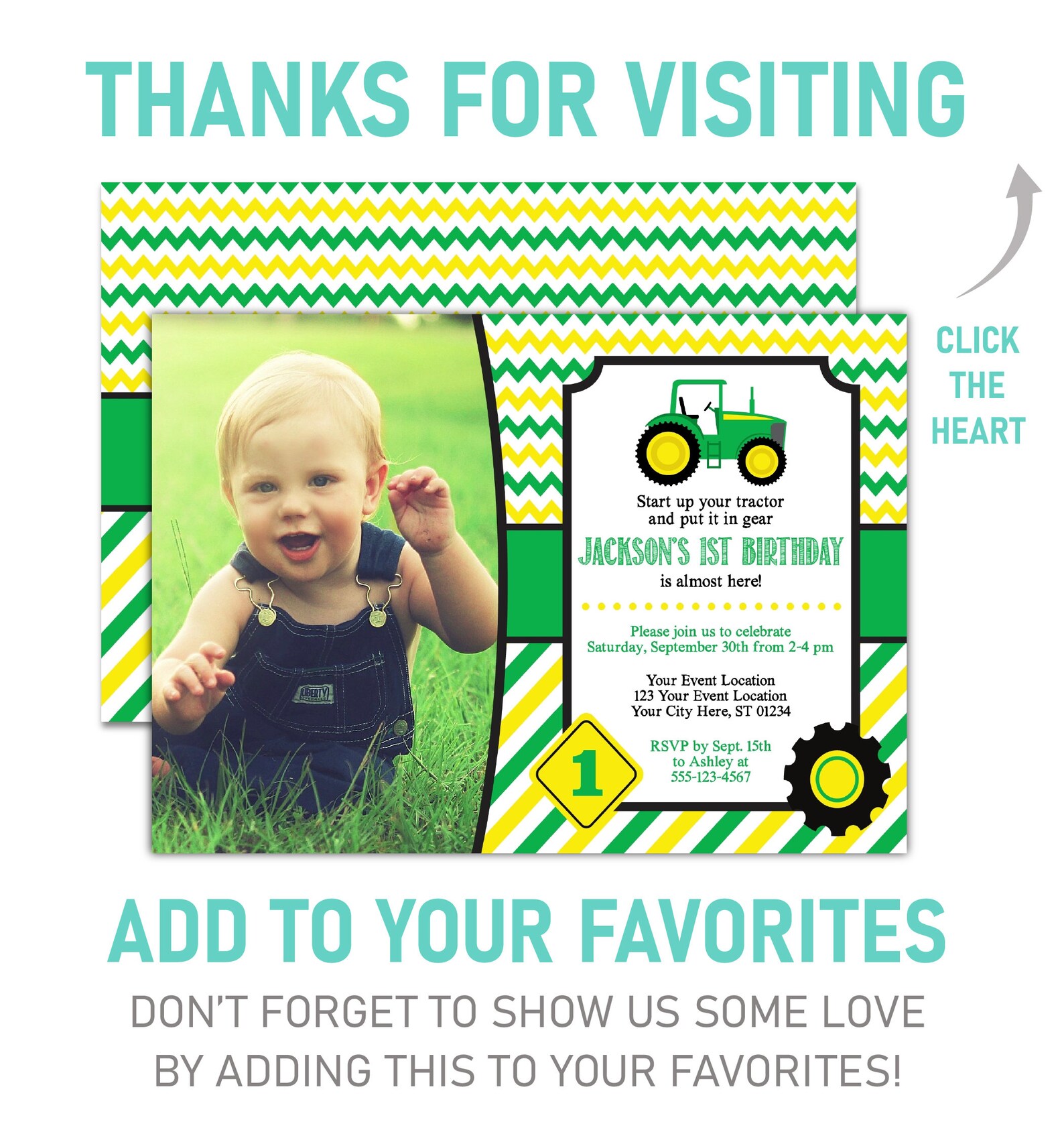 Tractor Birthday Invitation Editable Tractor Invitation | Etsy