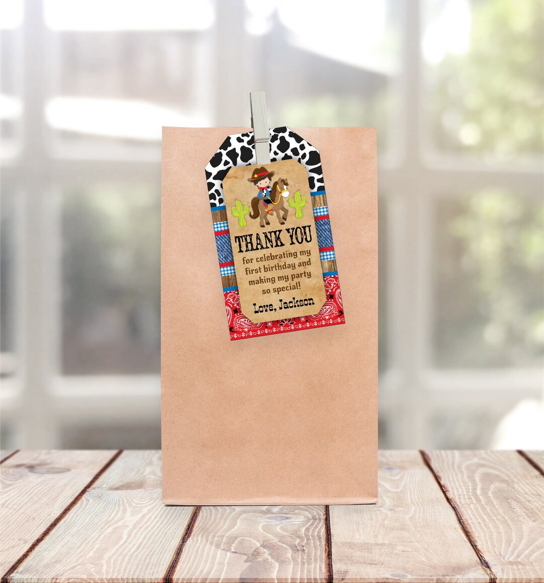 Cowboy Birthday Favor Tags, Editable Cowboy Favor Tags, Printable ...