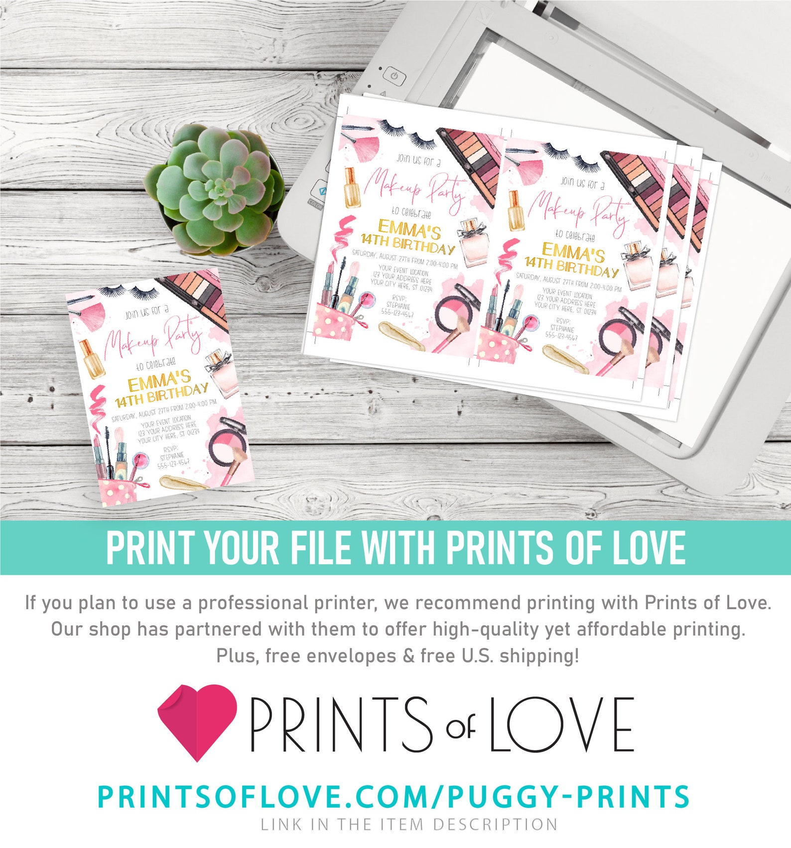 Makeup Birthday Party Invitation Editable Spa Party | Etsy