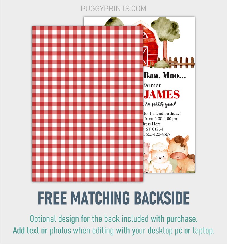 Farm Birthday Invitation Editable Farm Invitation Template - Etsy