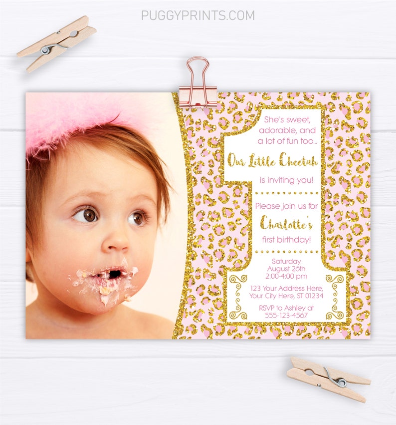 Cheetah Birthday Invitation Editable Cheetah Invitation - Etsy