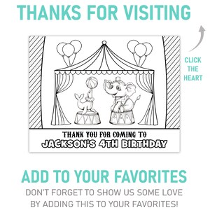 Circus Birthday Coloring Page, Editable Circus Coloring Page Template ...