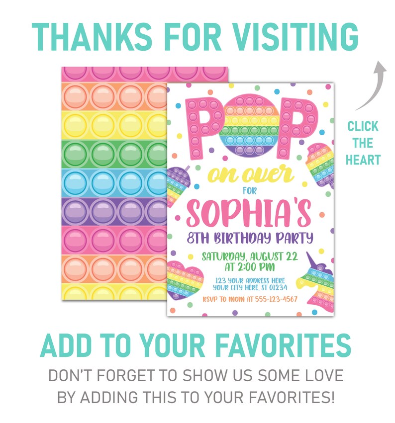 Pop It Birthday Invitation Editable Pop It Invitation | Etsy