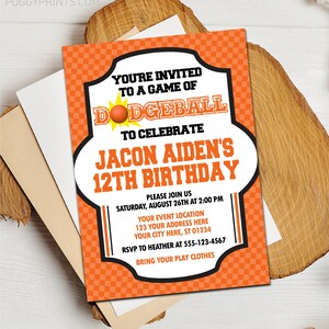 Dodgeball Birthday Invitation, Editable Dodgeball Invitation, Printable ...
