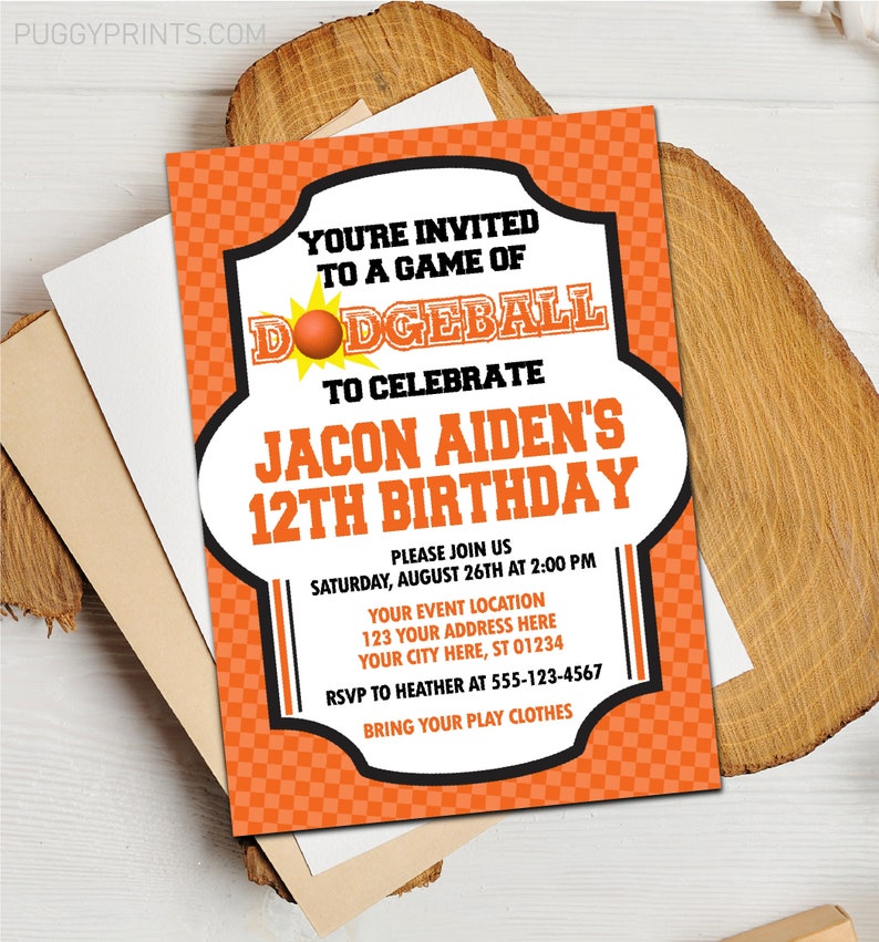 Dodgeball Birthday Invitation Editable Dodgeball Invitation - Etsy