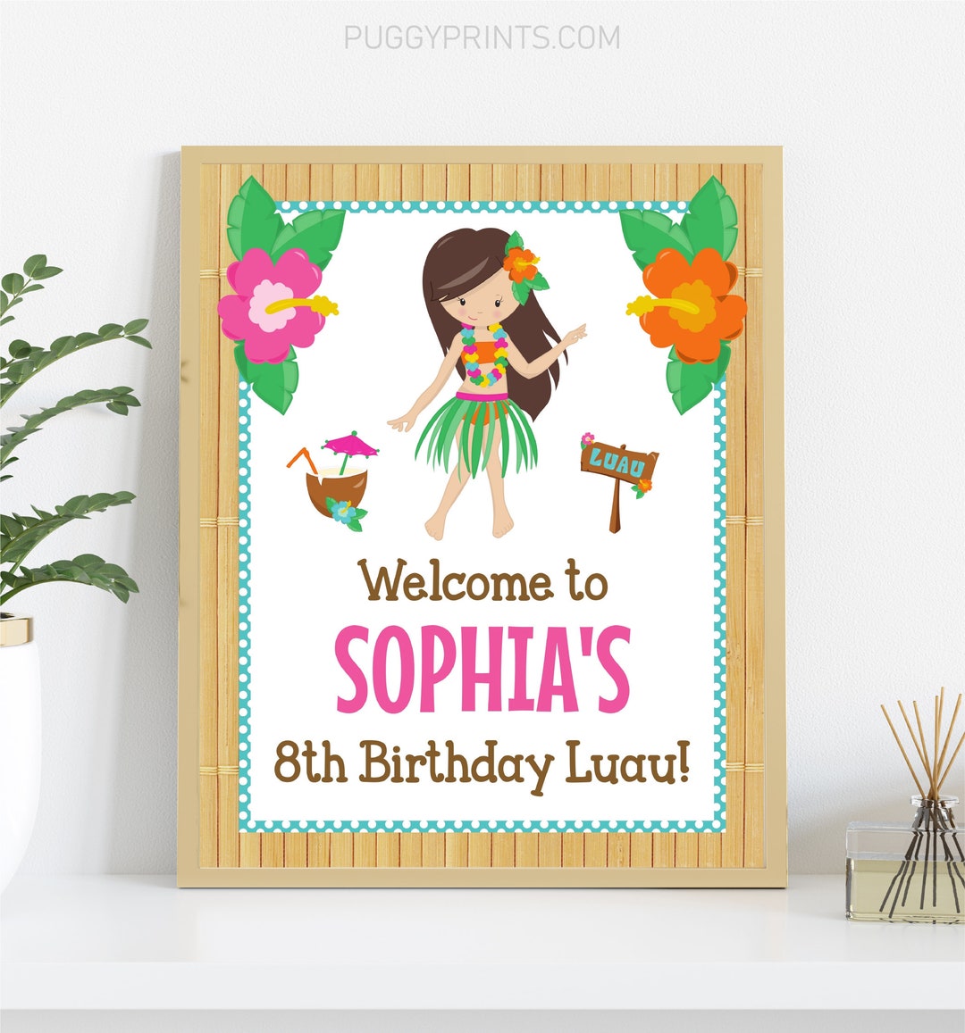Luau Birthday Party Sign, Luau Party Decorations, Luau Welcome Sign ...