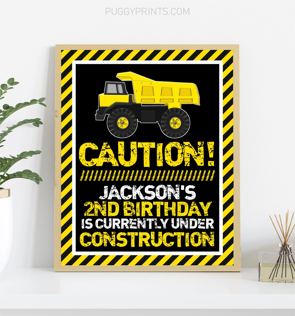 Construction Party Sign Editable Construction Birthday Sign | Etsy