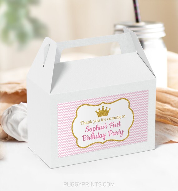 Editable Princess Birthday Favor Box Label, Printable Princess Gable ...
