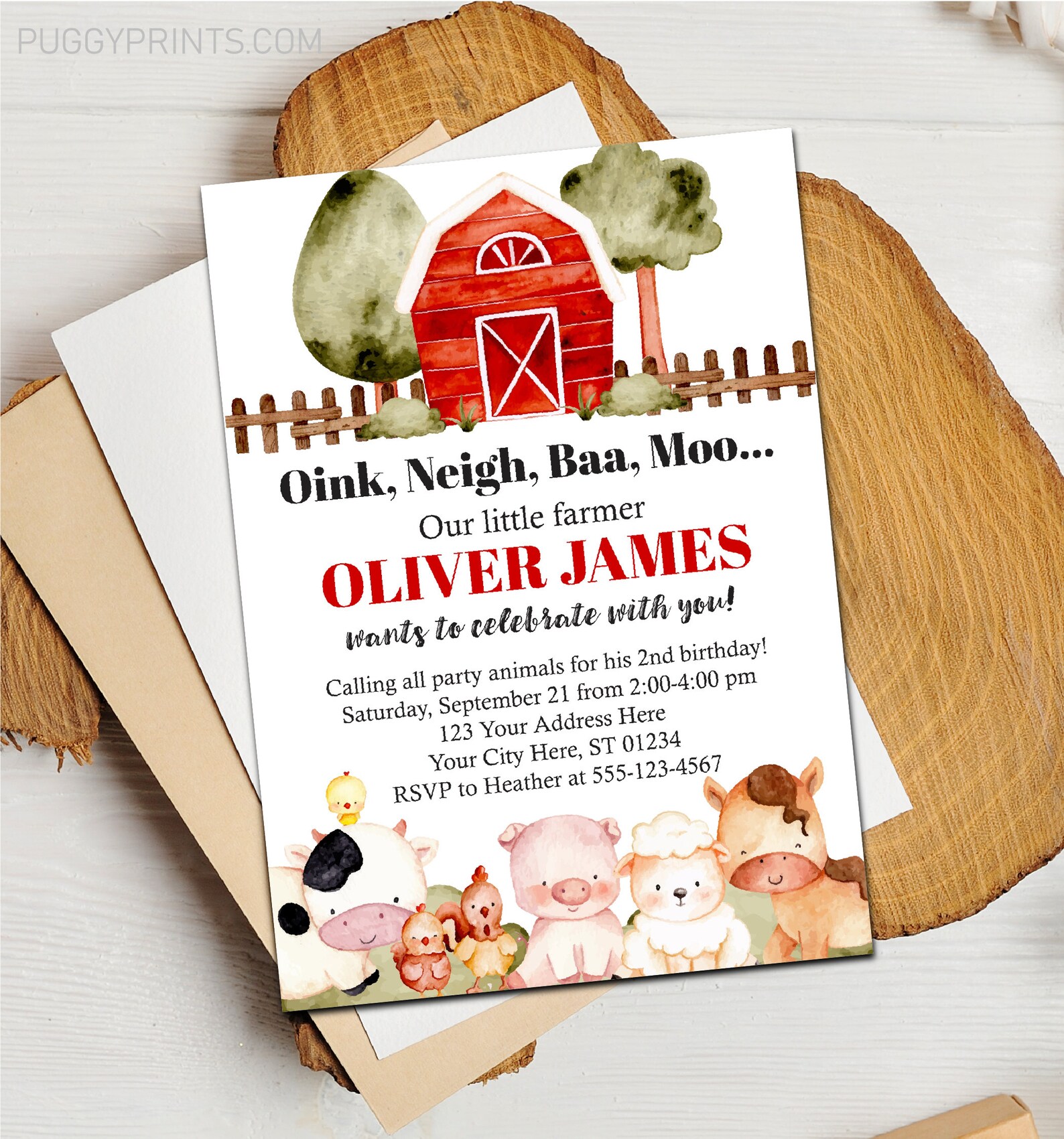 Farm Birthday Invitation Editable Farm Invitation Template - Etsy