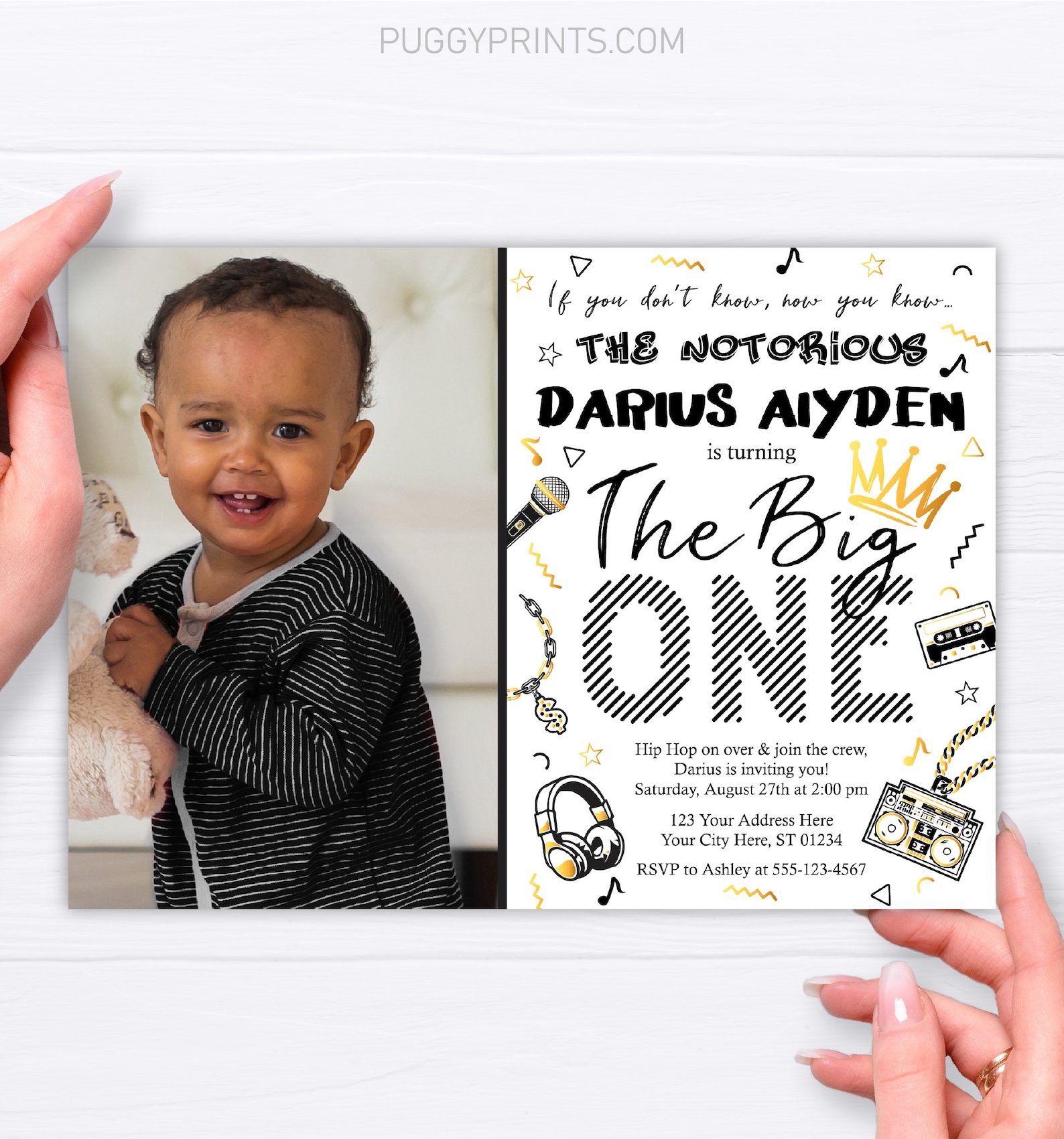 Notorious One Birthday Invitation Editable the Big One - Etsy