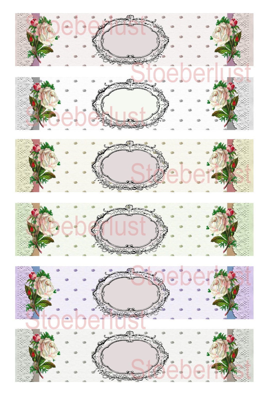 Vintage Rose Wrappers & Labels – Printable Gift Packaging PDF – Party ...