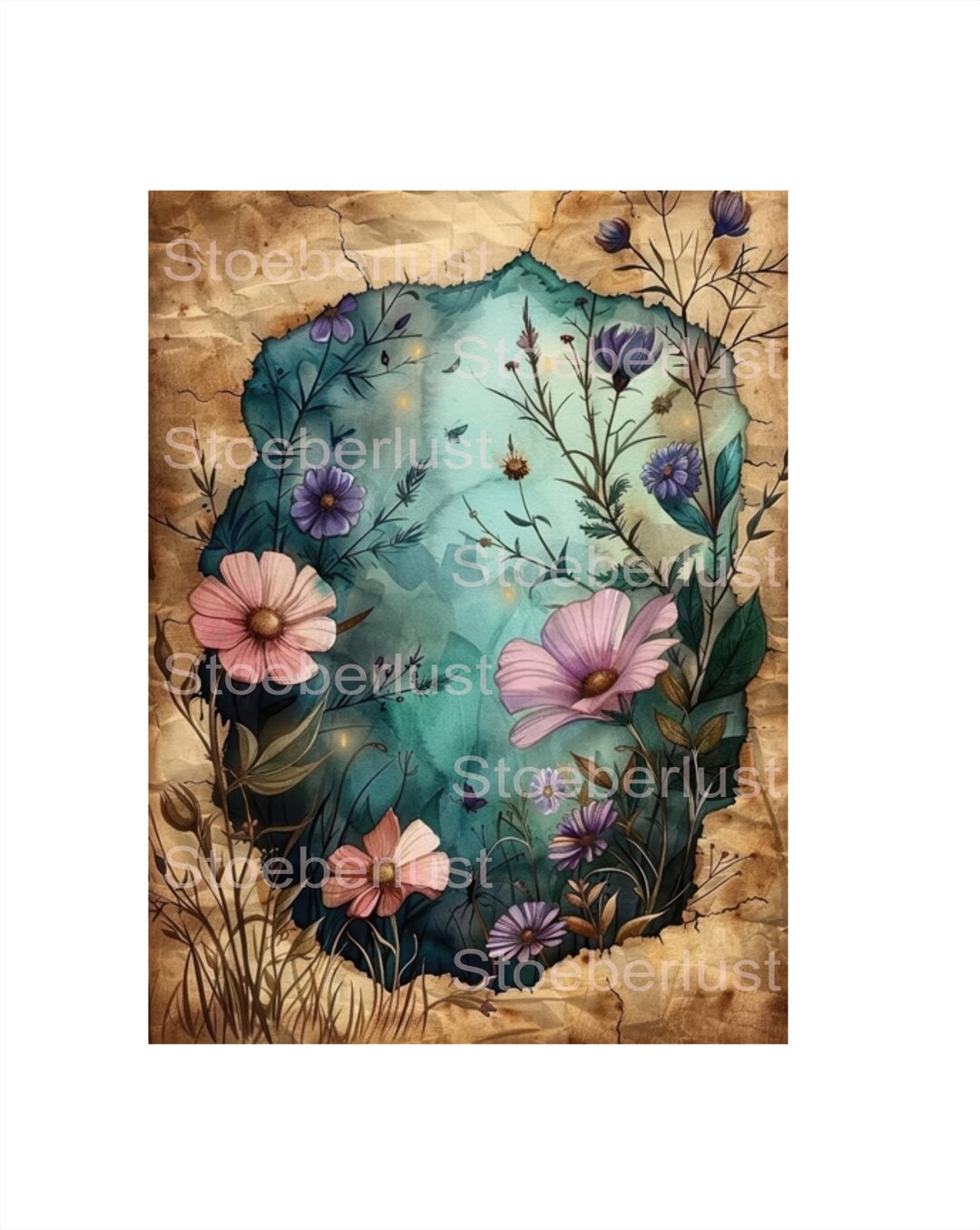 Rice Paper Collage Vintage Dressmaker's Dummy Background, Clock Bird ...