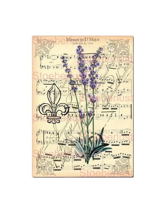 Lavender musicnotes fleur de lis Decalfolie waterslide | Etsy