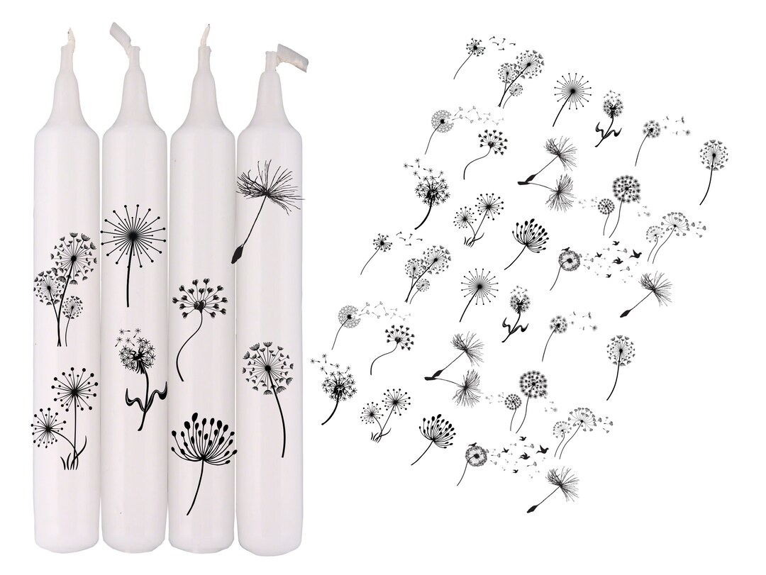 Candle Stickers Dandelions Either A4 or A5 DIY for Craft Fans Water ...